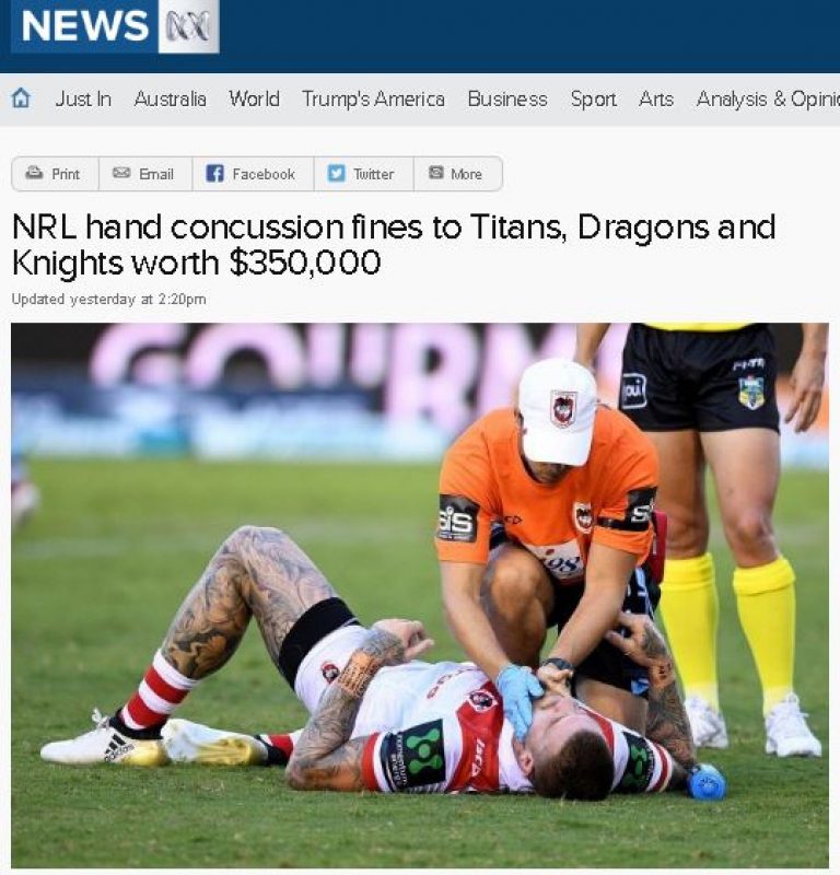 NRL Applauded For Tough Stance On Concussion - Concussion Training